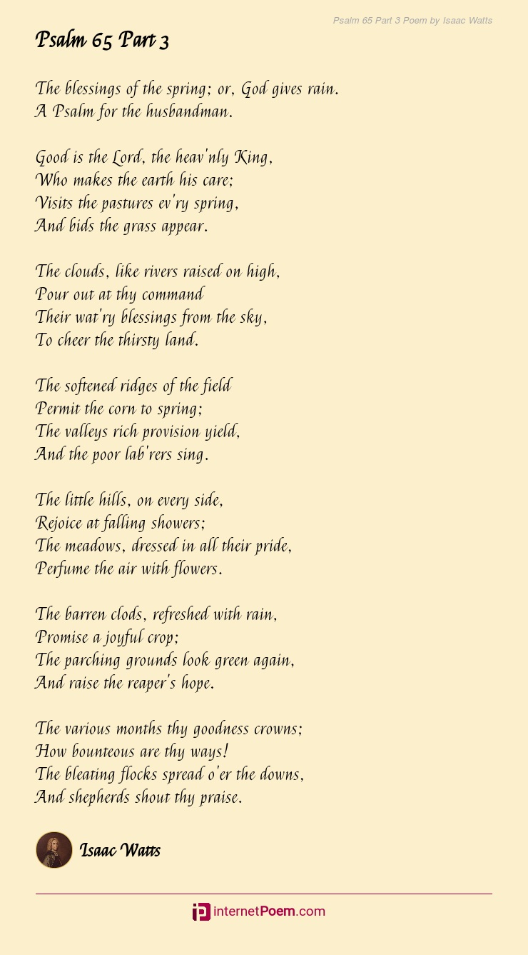 Psalm 65 Part 3 Poem by Isaac Watts