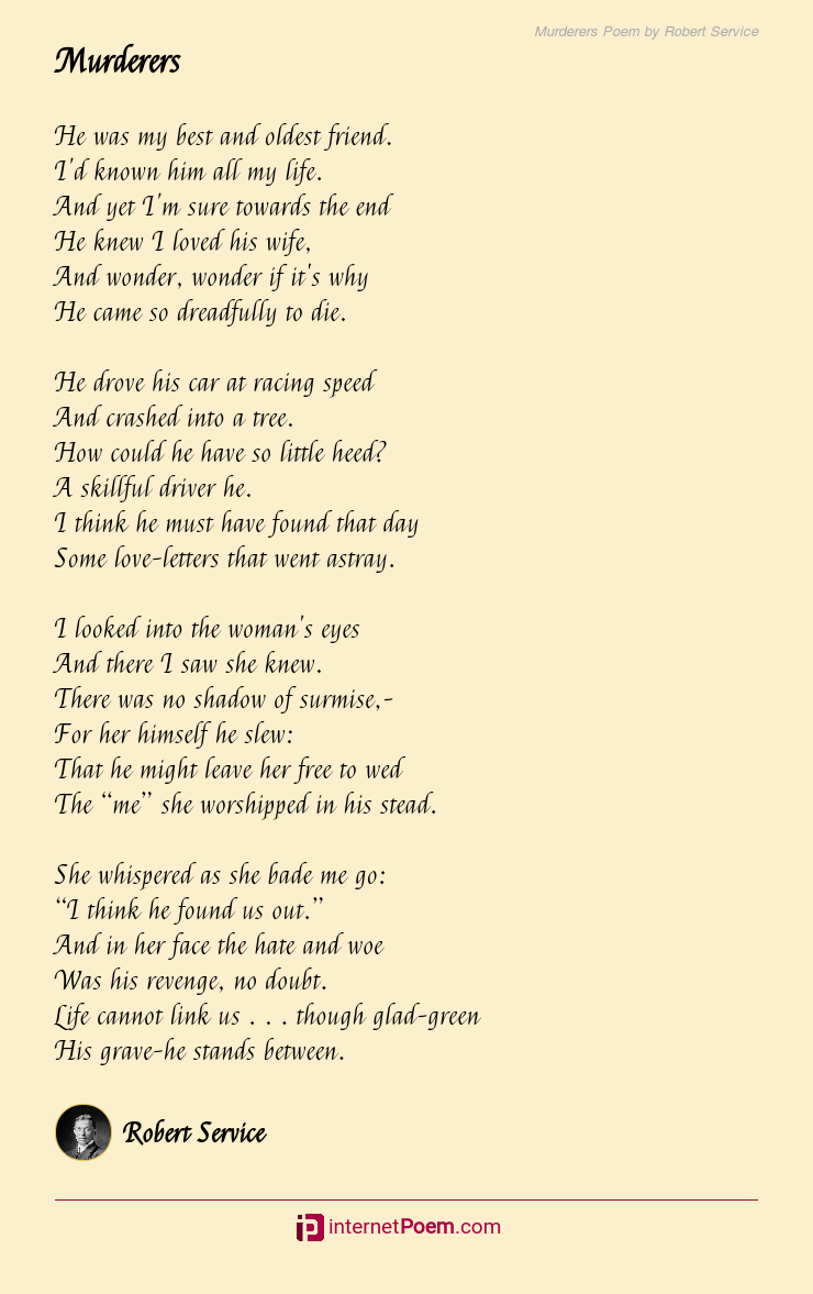 Murderers Poem by Robert Service
