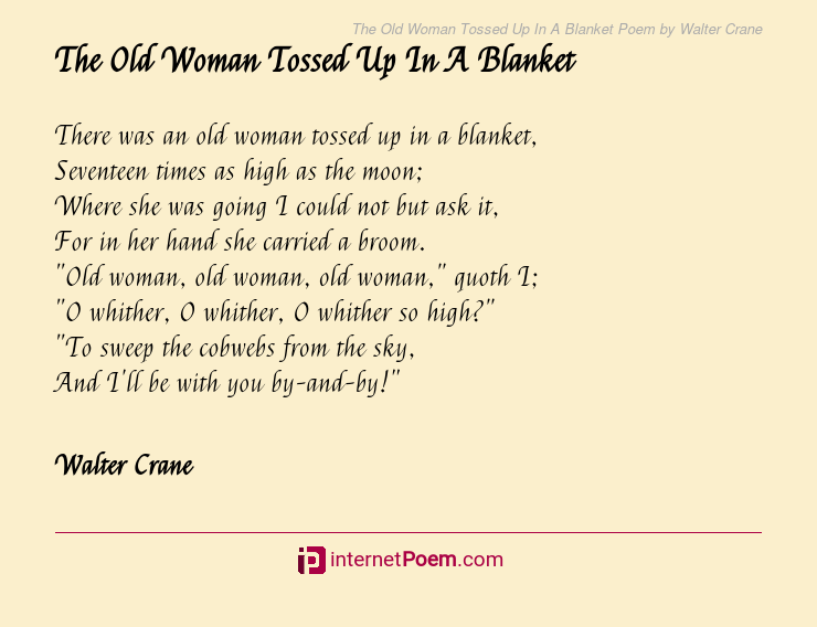 The Old Woman Tossed Up In A Blanket Poem by Walter Crane