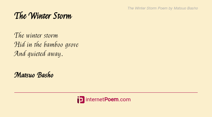The Winter Storm Poem by Matsuo Basho