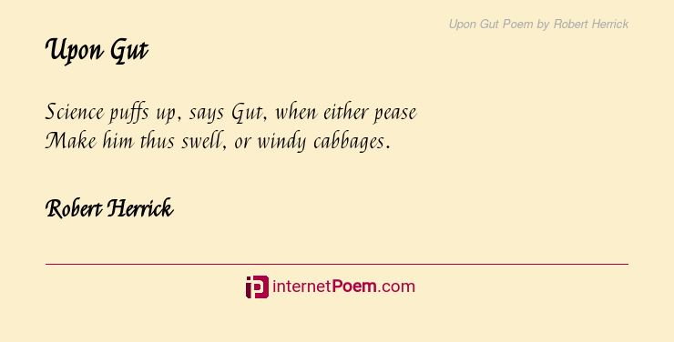 Upon Gut Poem by Robert Herrick