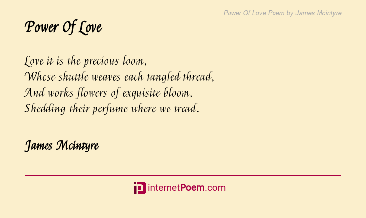 Power Of Love Poem by James Mcintyre