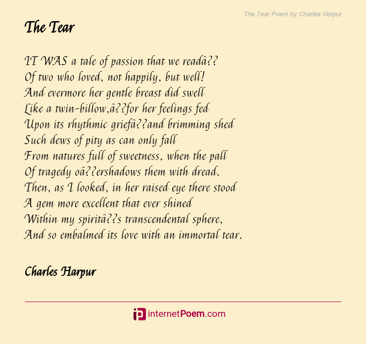 The Tear Poem by Charles Harpur