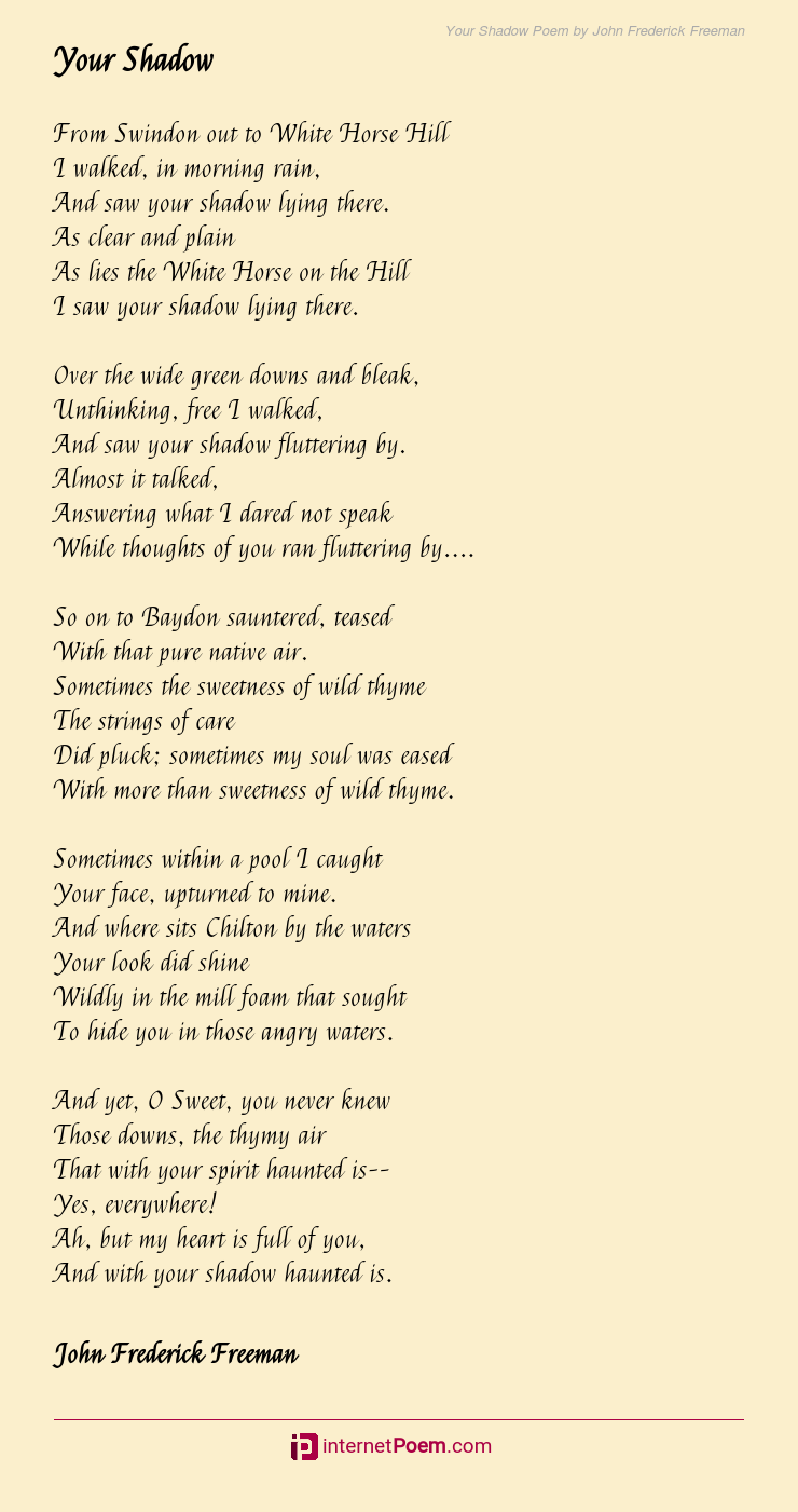 Your Shadow Poem by John Frederick Freeman