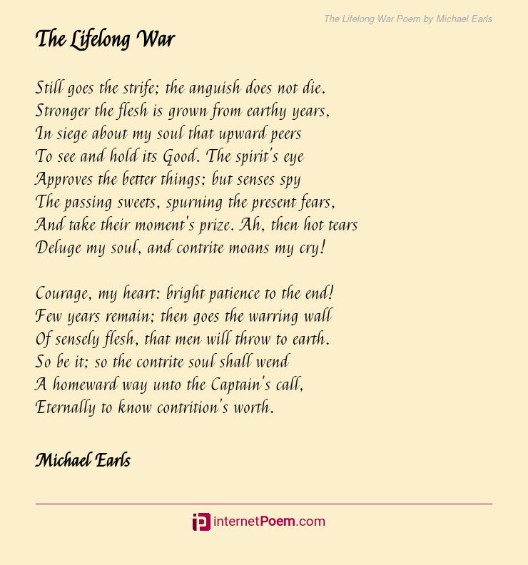 The Lifelong War Poem by Michael Earls
