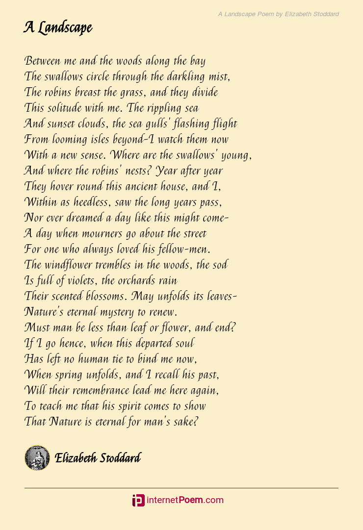 A Landscape Poem by Elizabeth Stoddard