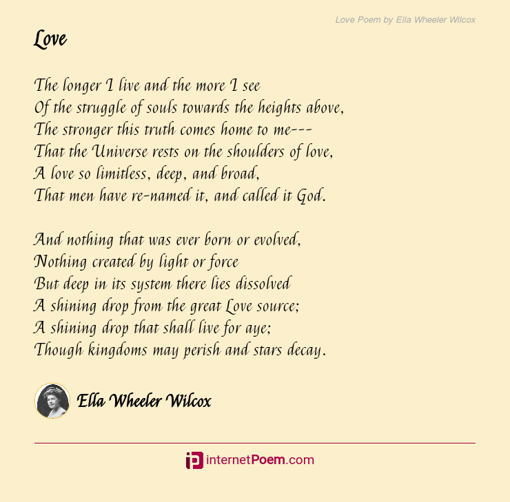 Love Poem by Ella Wheeler Wilcox