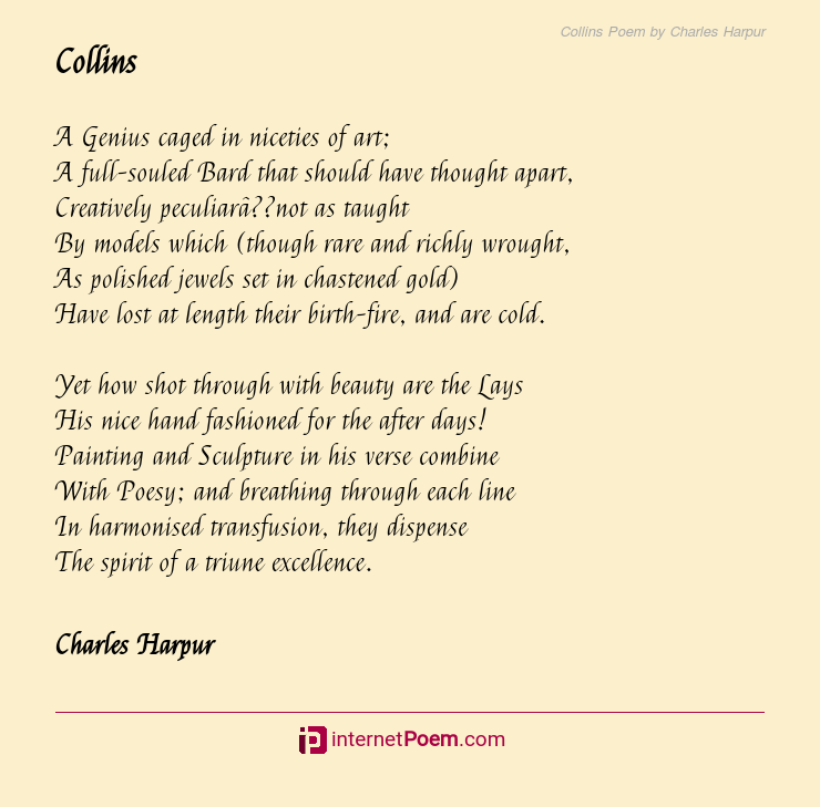 Collins Poem by Charles Harpur