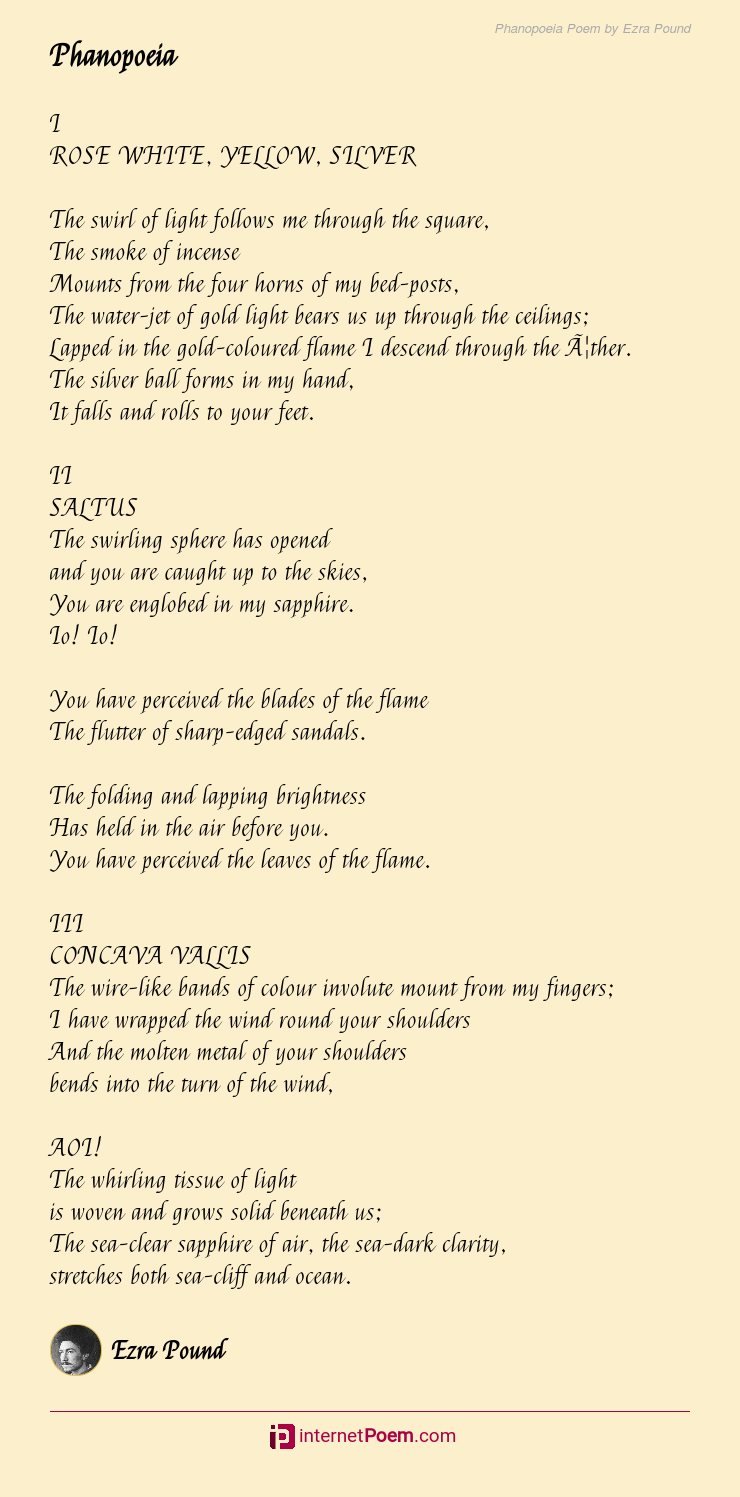 Phanopoeia Poem by Ezra Pound