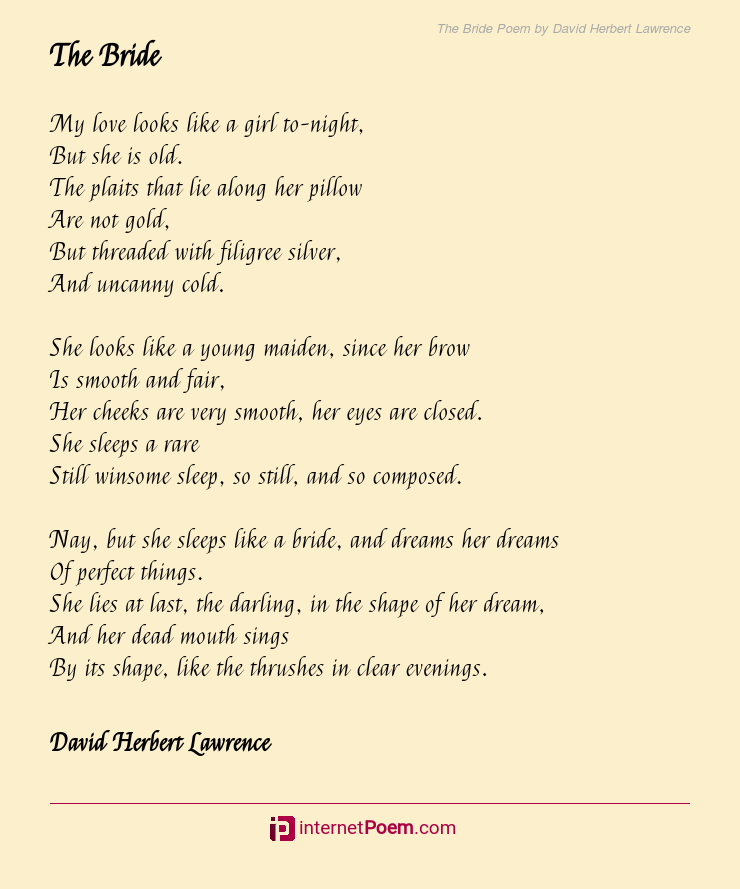 The Bride Poem by David Herbert Lawrence