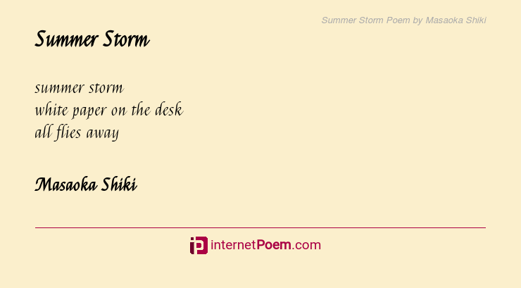 Summer Storm Poem by Masaoka Shiki