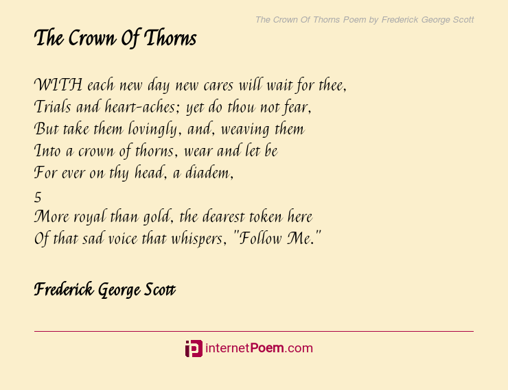The Crown Of Thorns Poem Rhyme Scheme