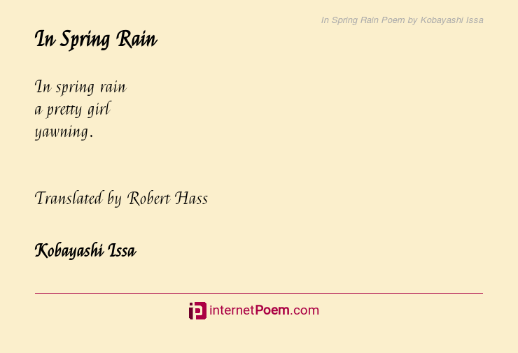 In Spring Rain Poem by Kobayashi Issa