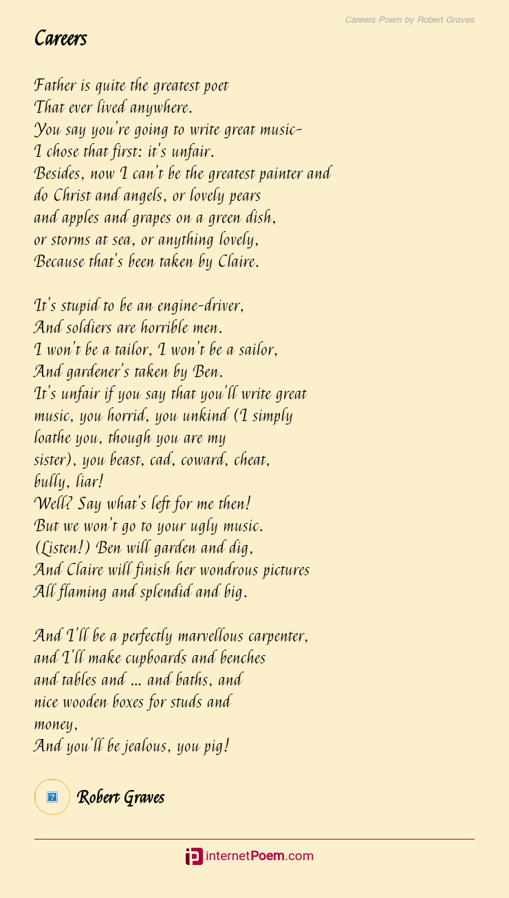 Careers Poem by Robert Graves