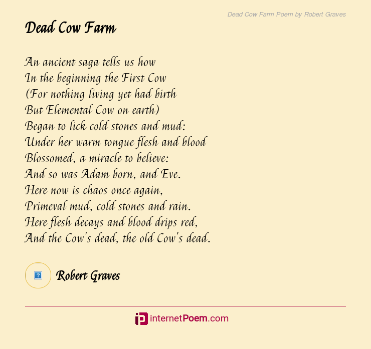 Dead Cow Farm Poem by Robert Graves