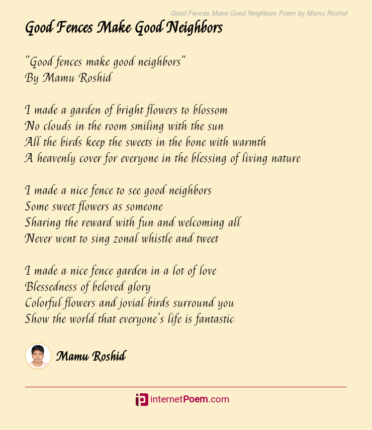 Poems About Wonderful Neighbors Sitedoct