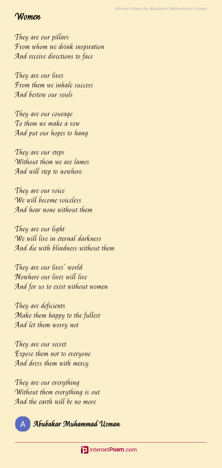 Women Poem by Abubakar Muhammad Usman