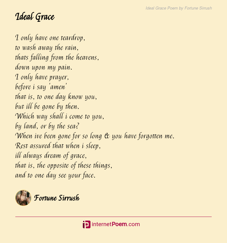 Ideal Grace Poem by Fortune Sirrush