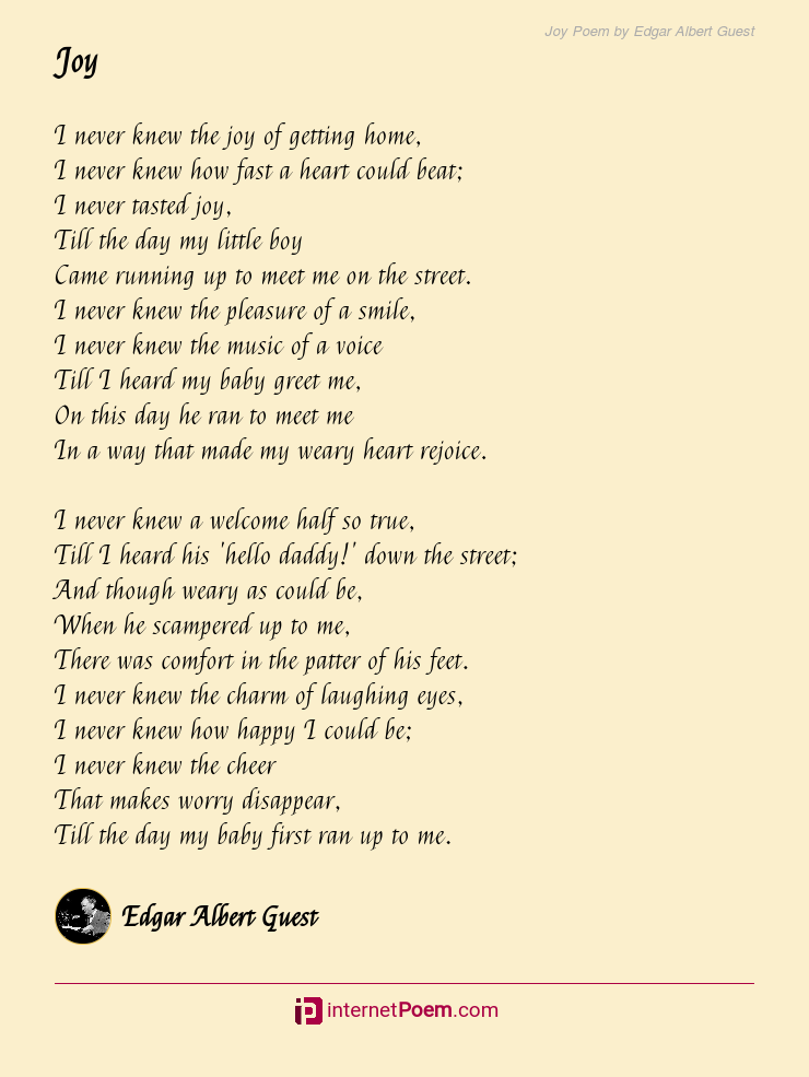 Joy Poem by Edgar Albert Guest