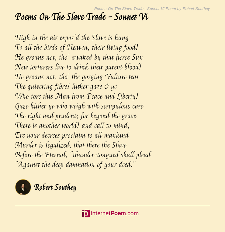 Poems On The Slave Trade - Sonnet Vi Poem Rhyme Scheme