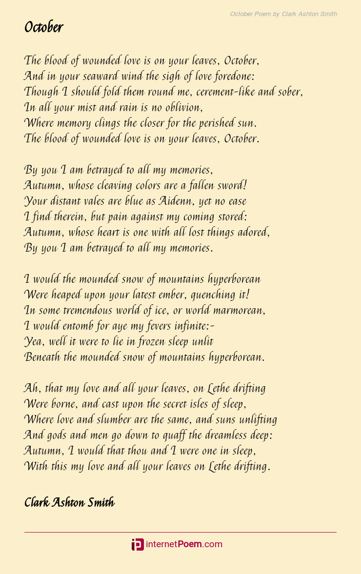 October Poem by Clark Ashton Smith