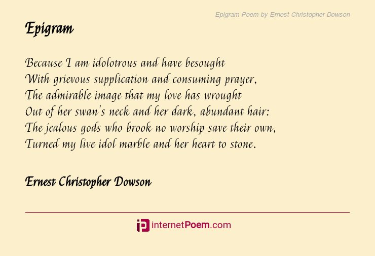 Epigram Poem by Ernest Christopher Dowson