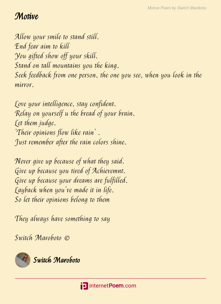 Motive Poem by Switch Maroboto