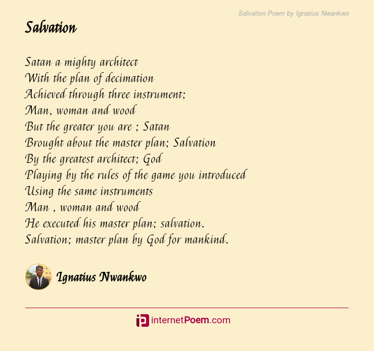 Salvation Poem by Ignatius Nwankwo