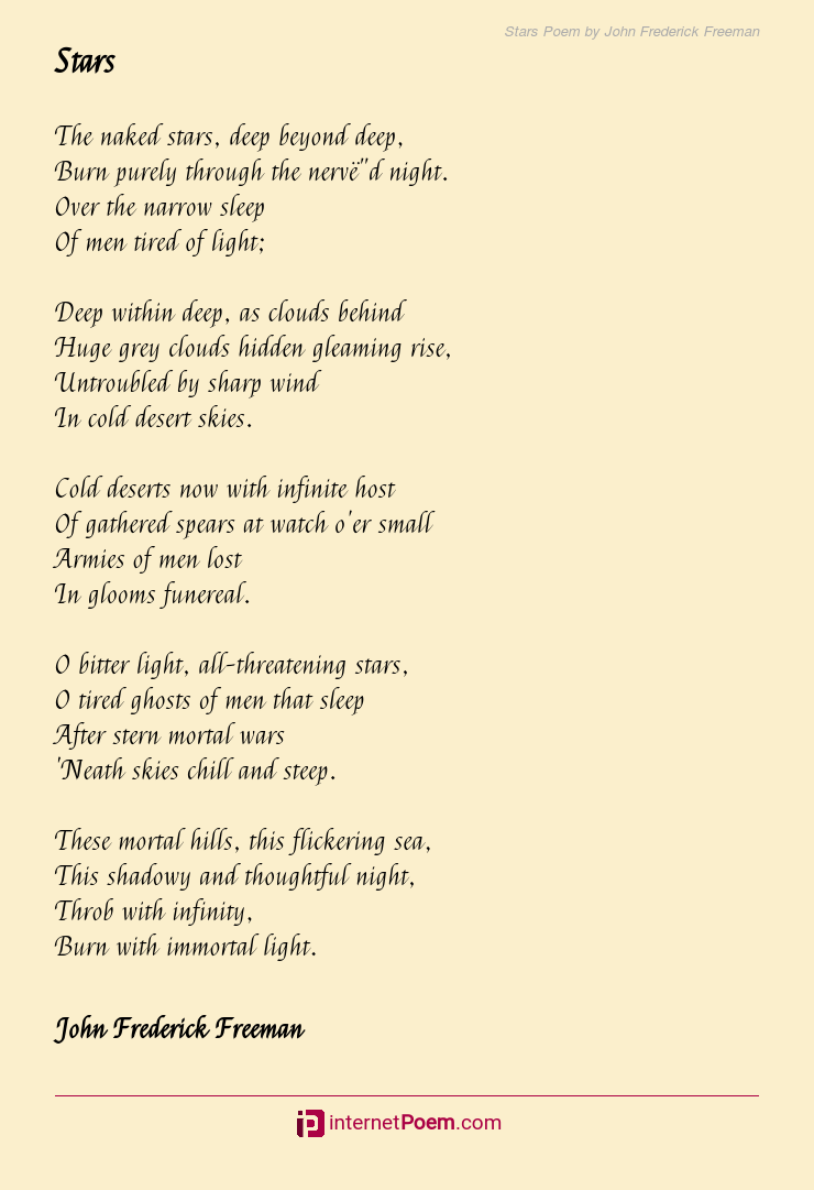Stars Poem by John Frederick Freeman