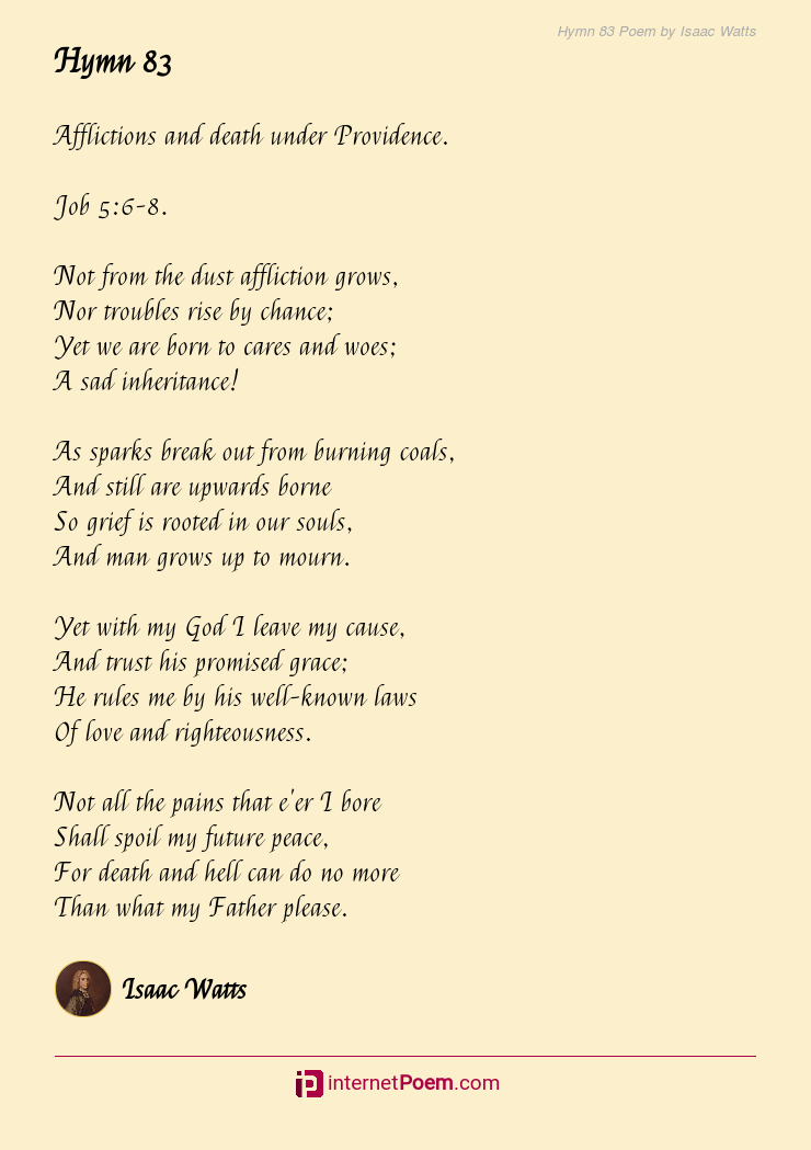 Hymn 83 Poem by Isaac Watts