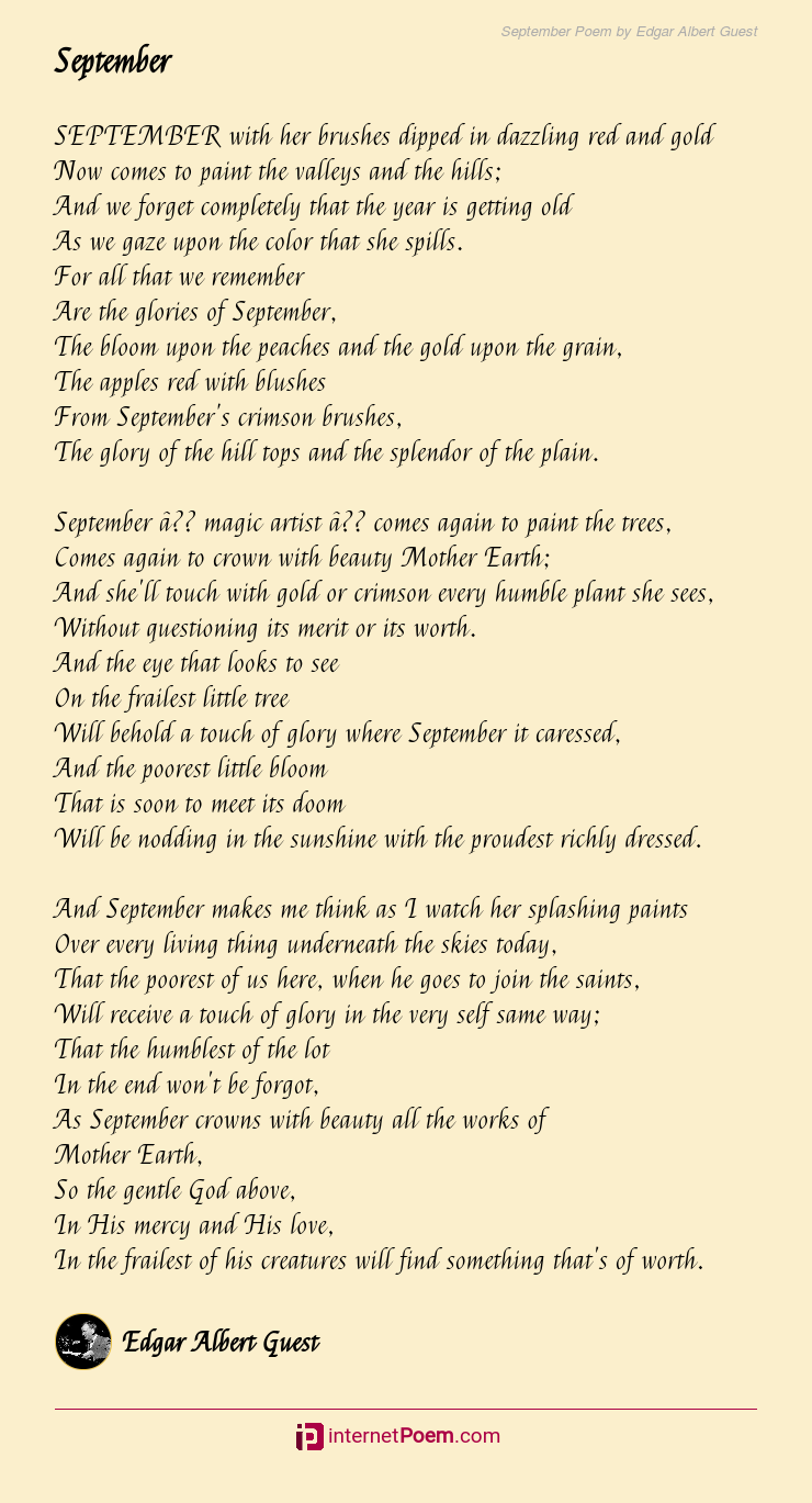 September Poem by Edgar Albert Guest