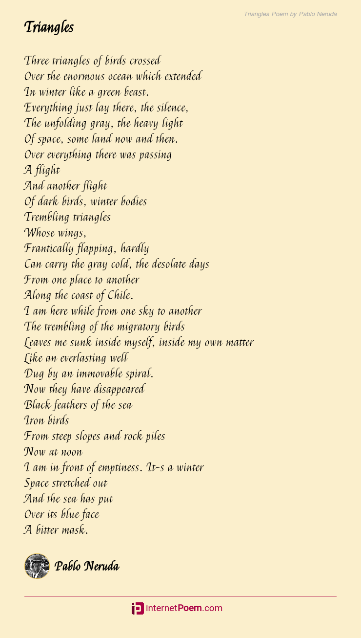 Triangles Poem by Pablo Neruda