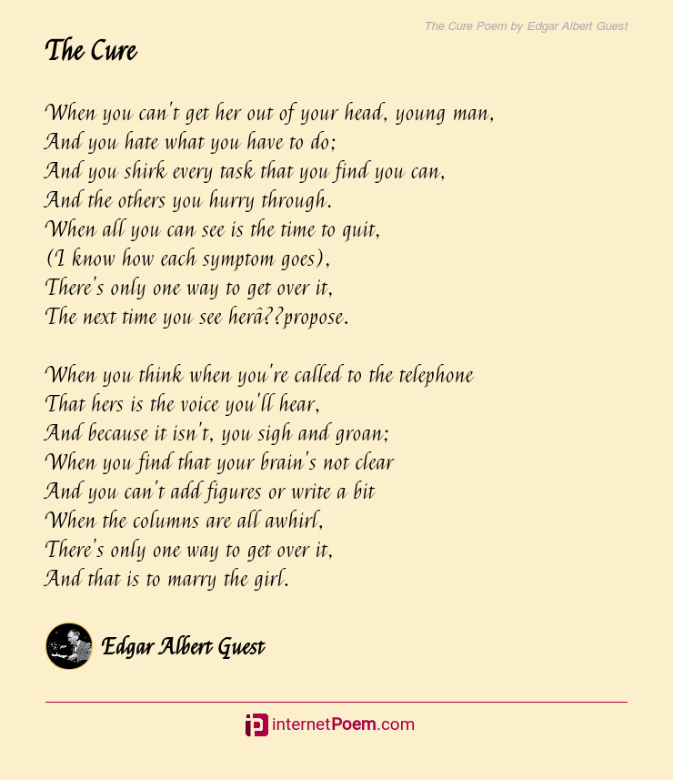 The Cure Poem by Edgar Albert Guest