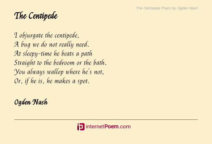 The Centipede Poem by Ogden Nash