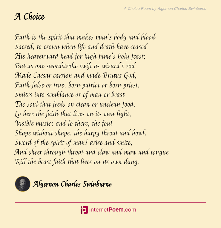 A Choice Poem Rhyme Scheme