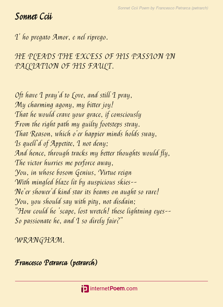 Sonnet Ccii Poem by Francesco Petrarca (petrarch)