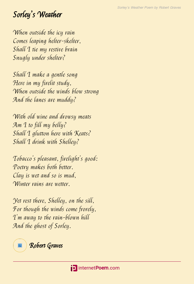 Sorley's Weather Poem by Robert Graves