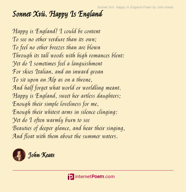 Sonnet Xvii. Happy Is England Poem Rhyme Scheme
