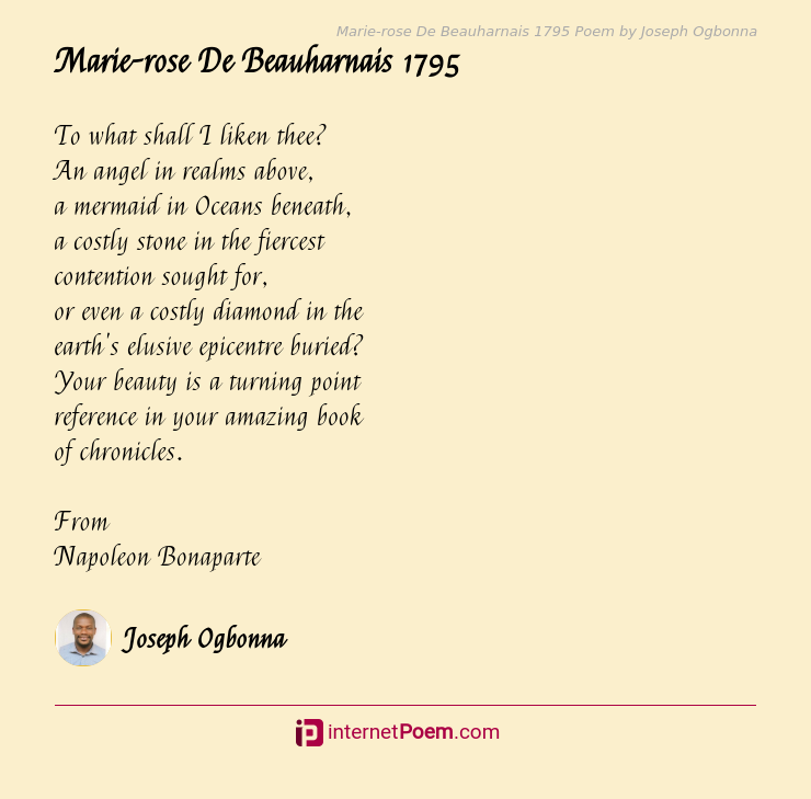 Marie-rose De Beauharnais 1795 Poem by Joseph Ogbonna