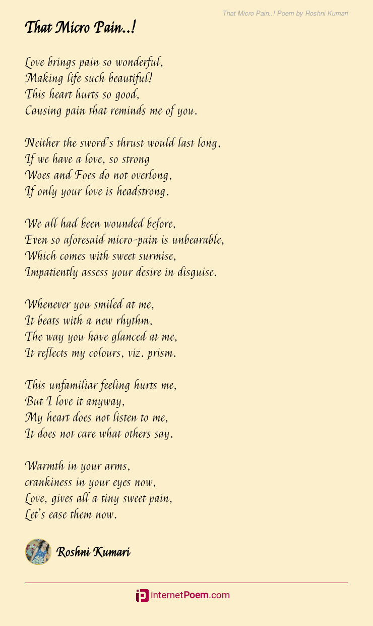That Micro Pain..! Poem by Roshni Kumari