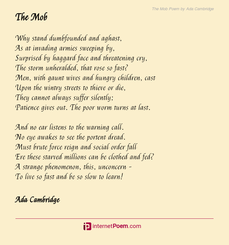 The Mob Poem by Ada Cambridge
