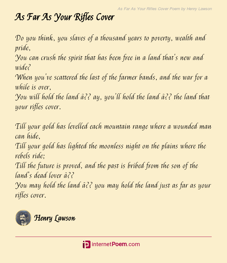 As Far As Your Rifles Cover Poem Rhyme Scheme