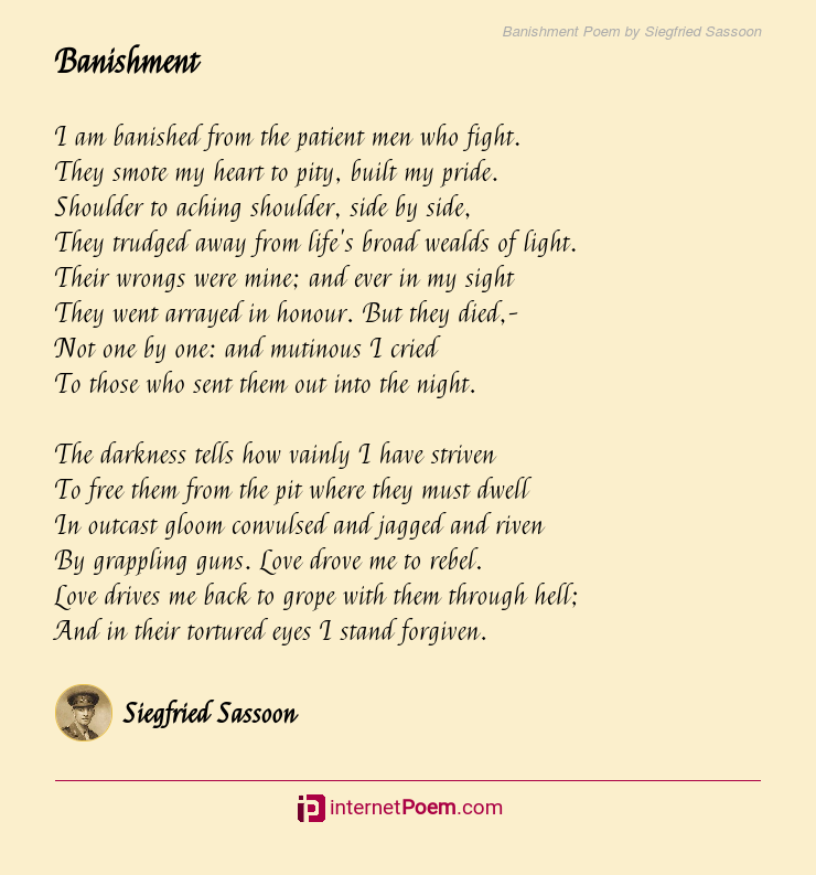 Banishment Poem by Siegfried Sassoon