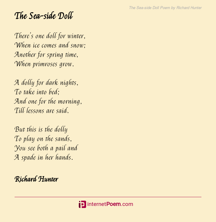 The Sea-side Doll Poem by Richard Hunter