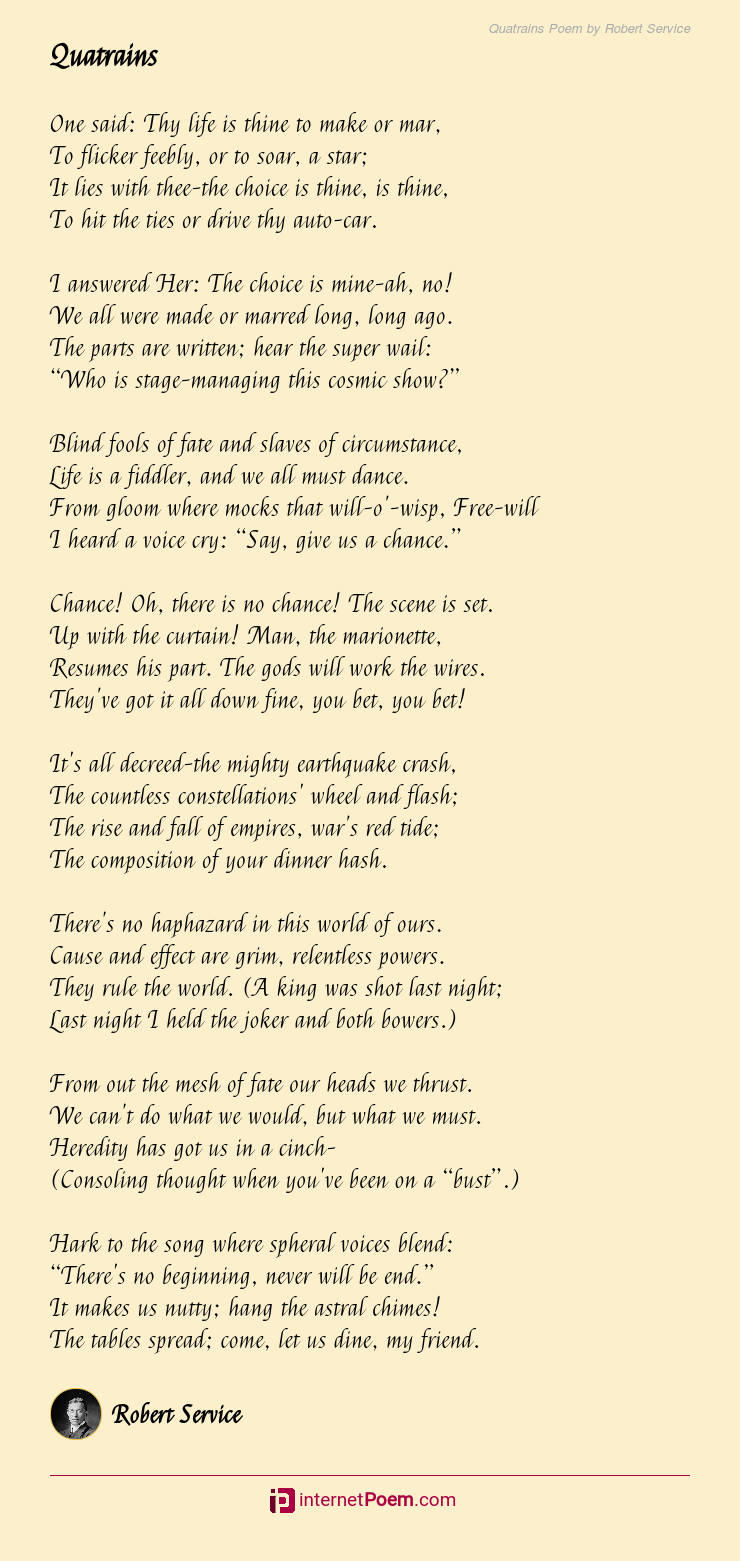 Quatrains Poem Rhyme Scheme