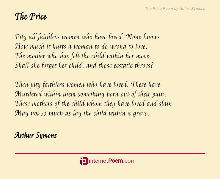 The Price Poem by Arthur Symons