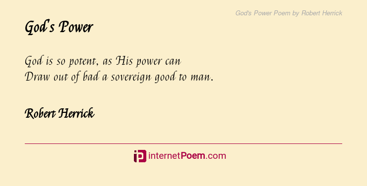 God's Power Poem by Robert Herrick