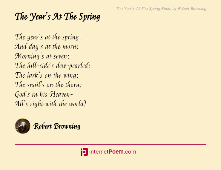 The Year's At The Spring Poem by Robert Browning