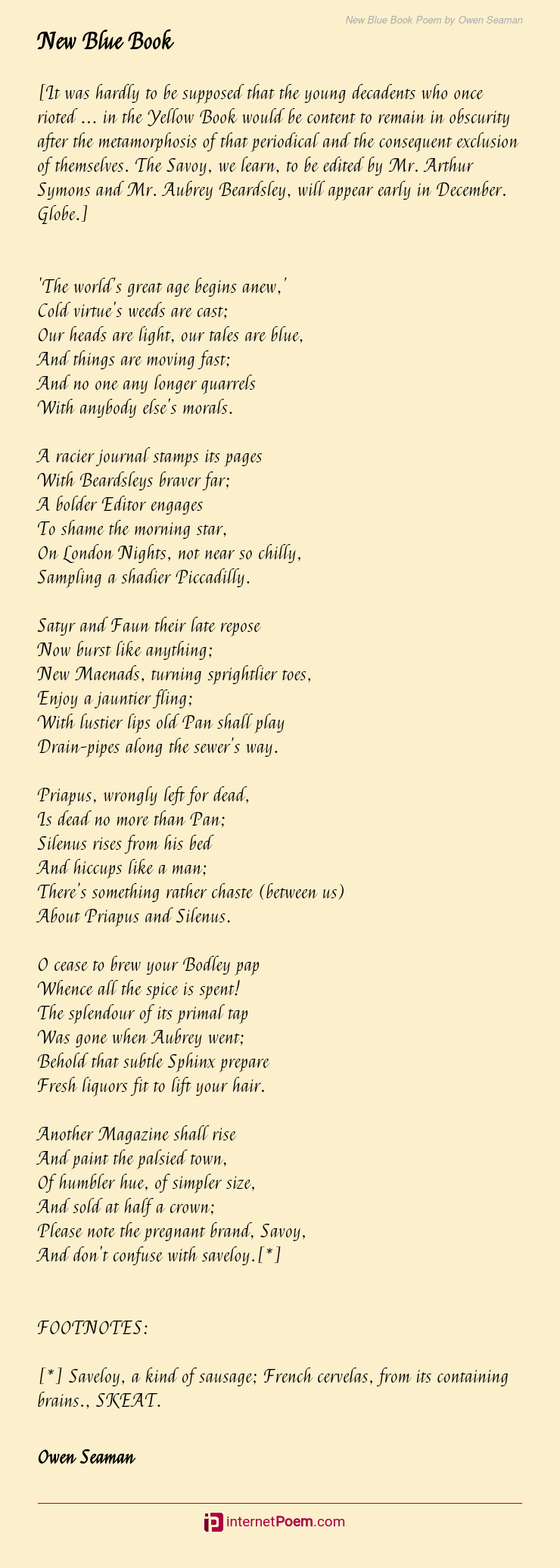 New Blue Book Poem by Owen Seaman
