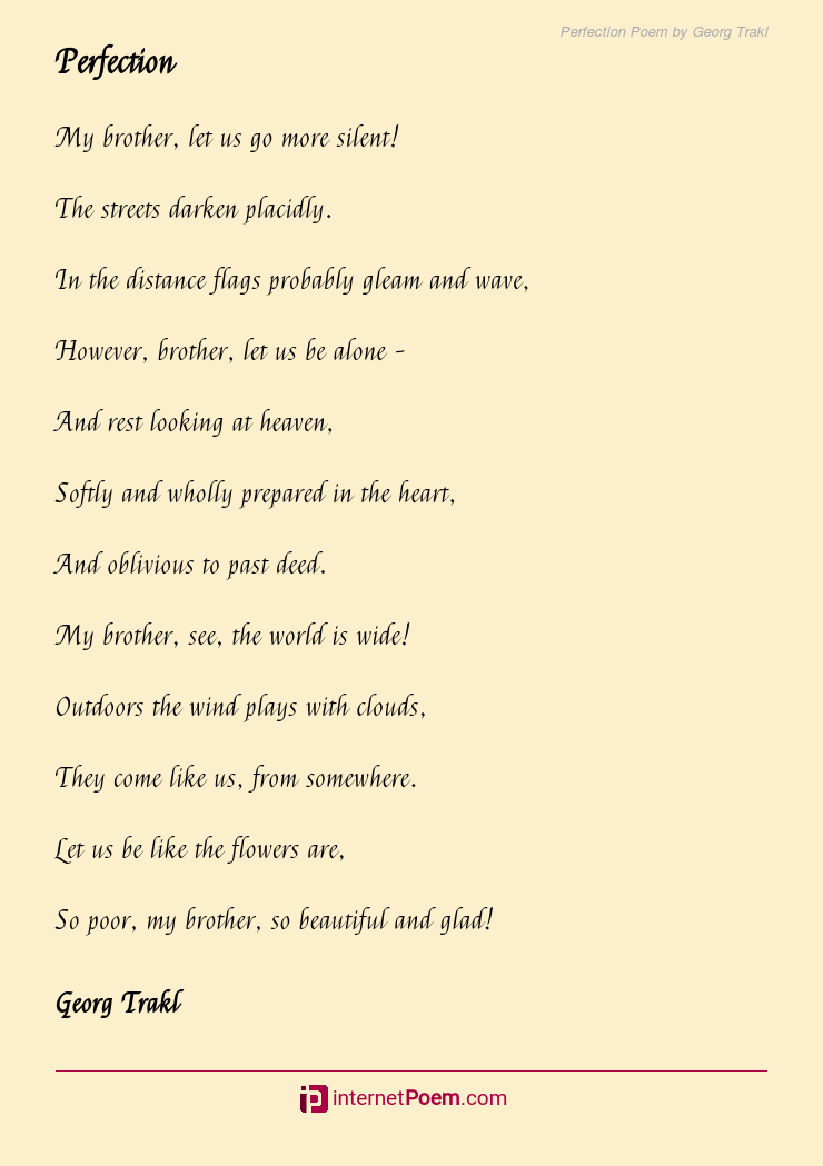 Perfection Poem by Georg Trakl